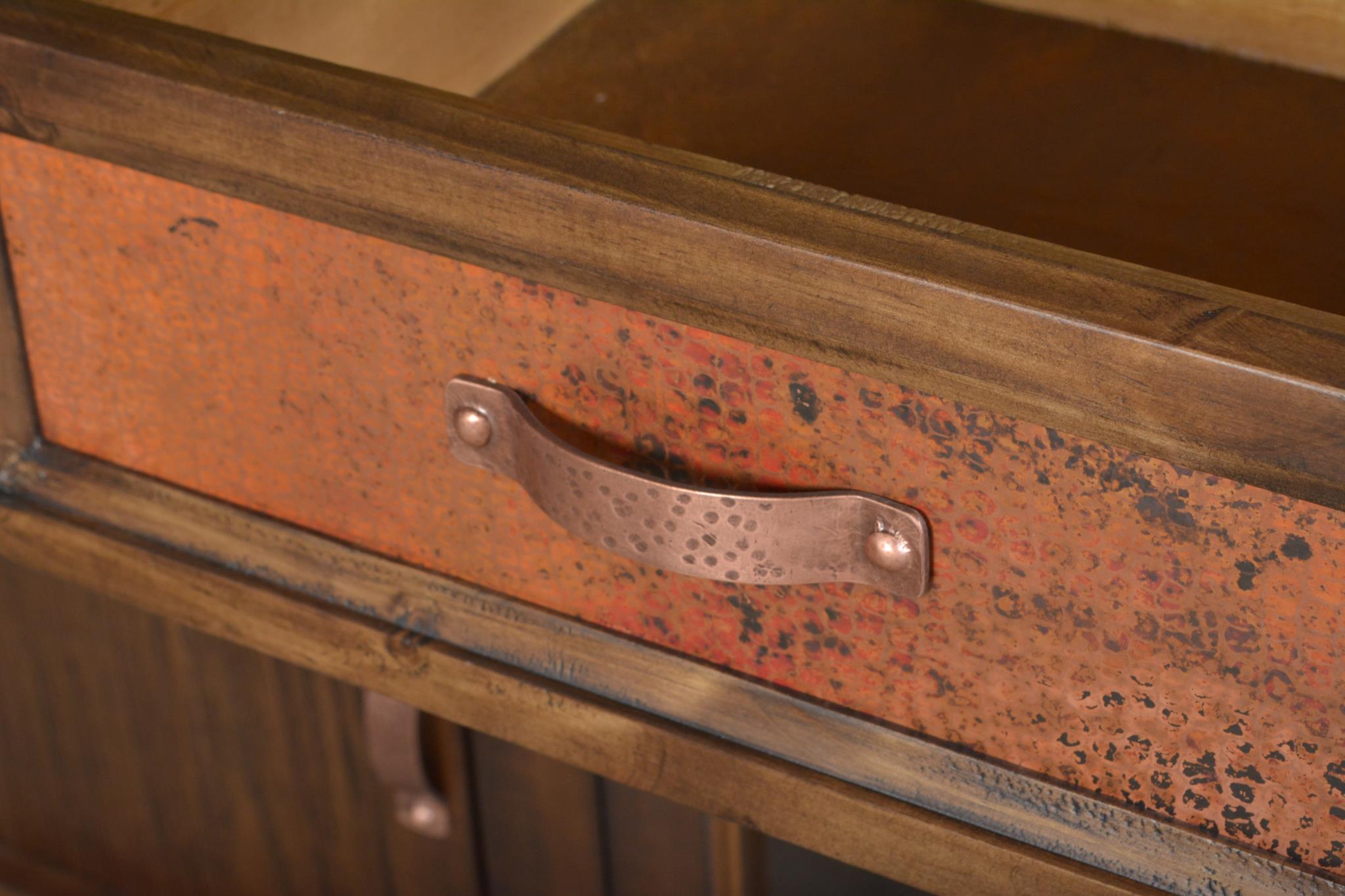 Rustic Modern Solid Wood Distressed Contemporary Copper TV Stand - 85 ...