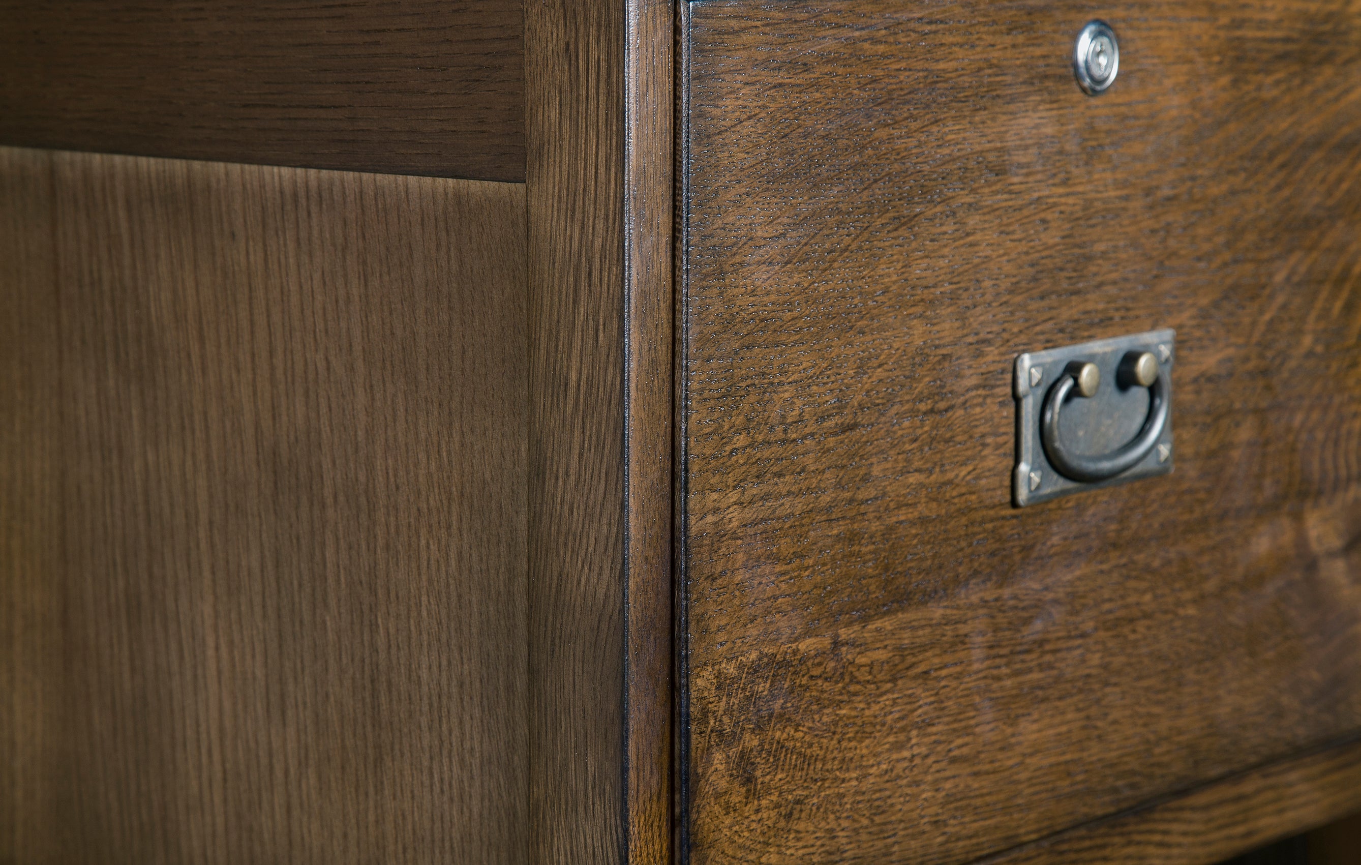 Mission Solid Oak 4 Drawer File Cabinet - Walnut — Crafters and Weavers