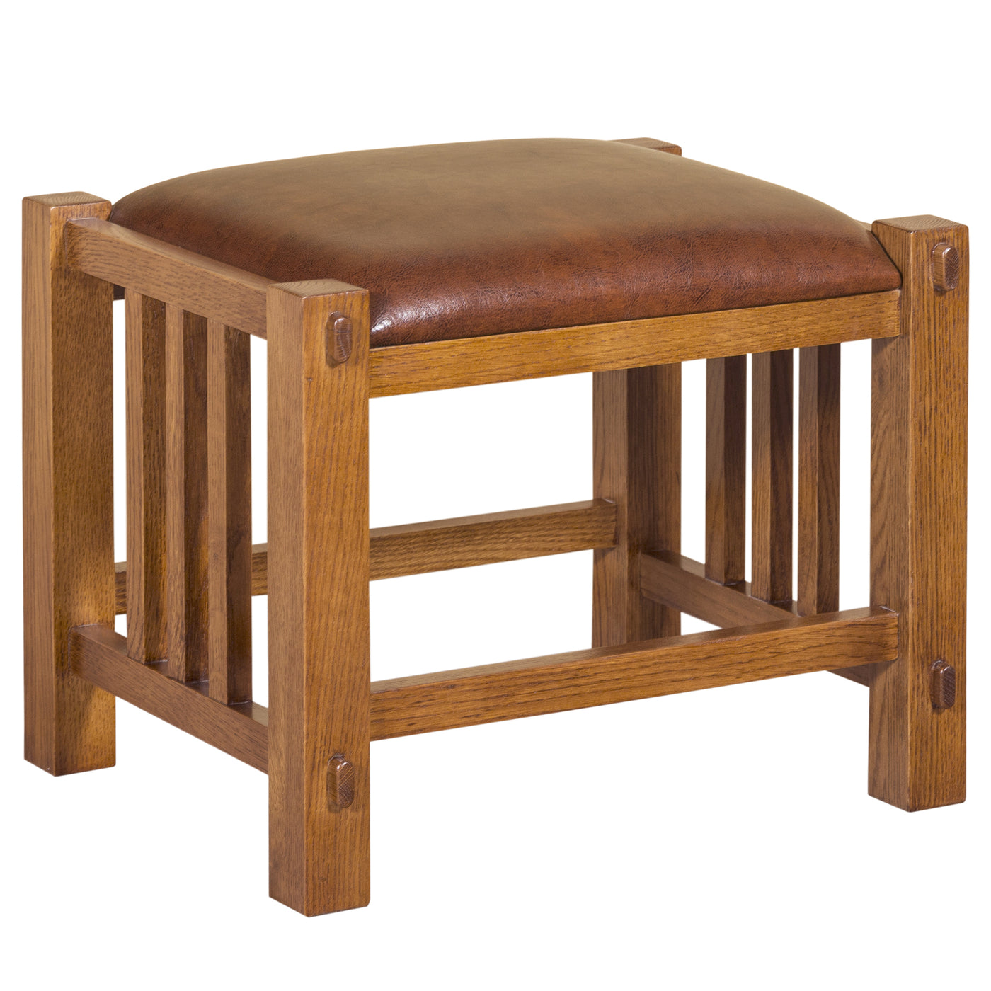 Mission Spindle Stool - Quarter Sawn Oak & Leather (2 Colors Available ...