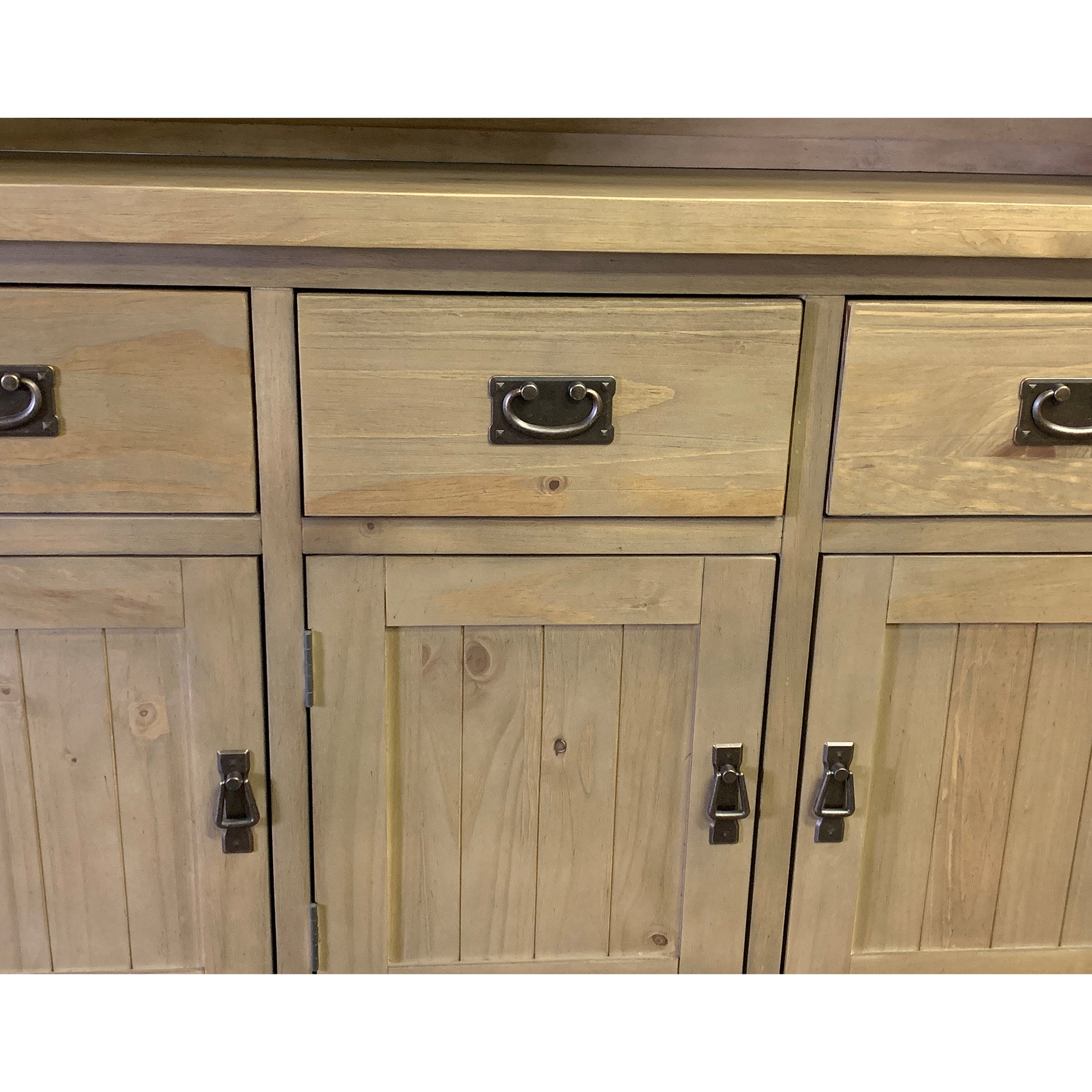 Farmhouse Reclaimed Wood Sideboard / China Cabinet Natural Pine ...