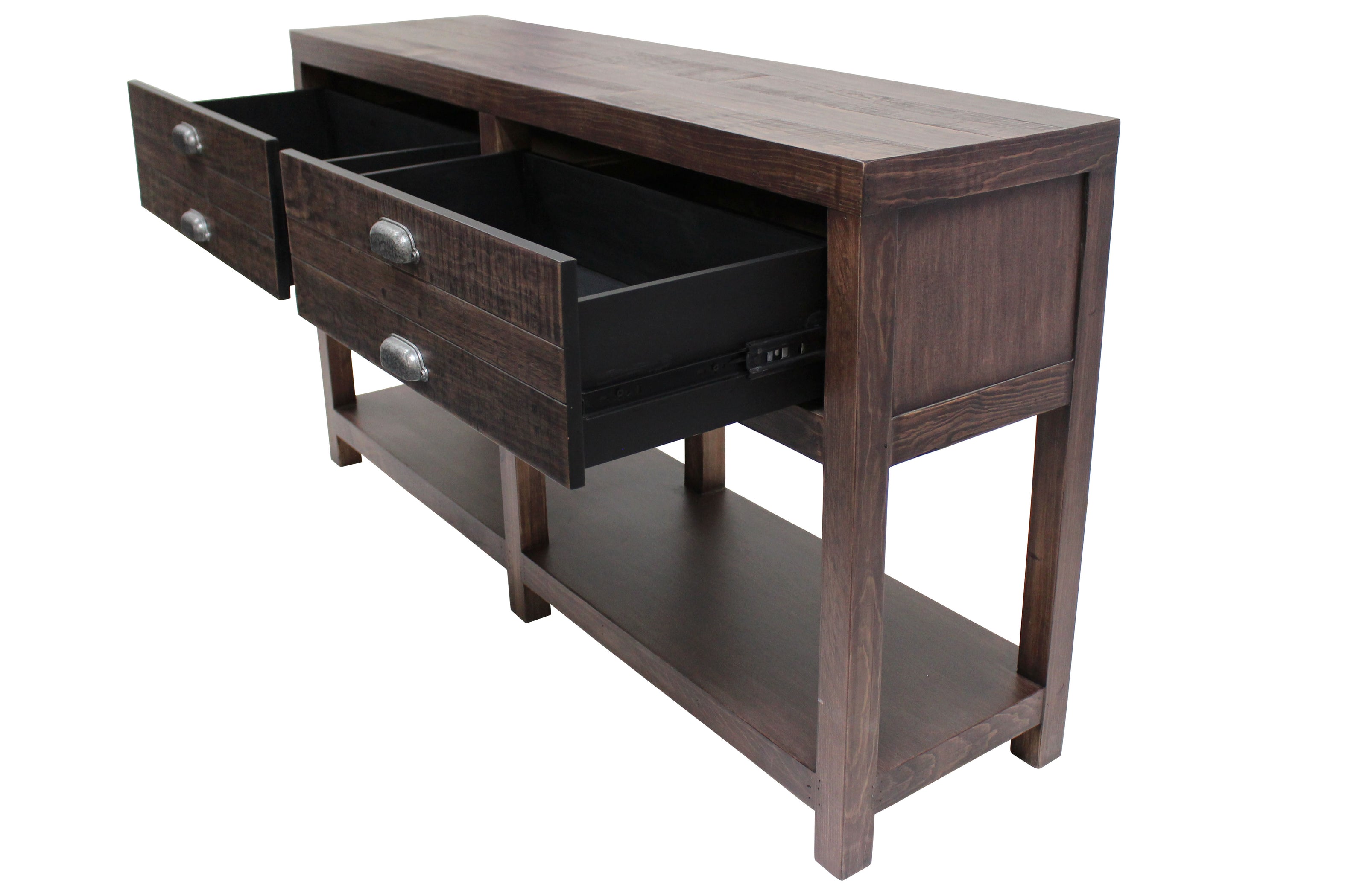 Emerson 2 Drawer Console Table - Rustic Walnut — Crafters and Weavers