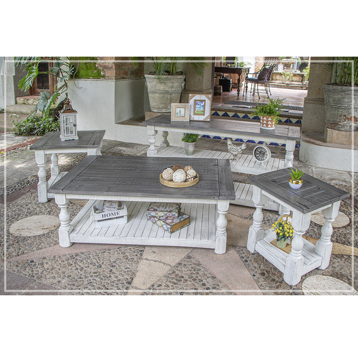 Stonegate Pillar Style Living Room Table Set — Crafters and Weavers