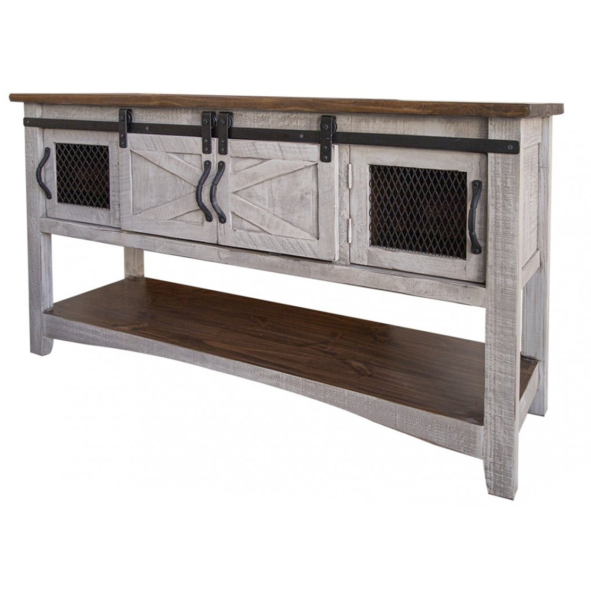 Greenview Sliding Door Console Table - Gray — Crafters and Weavers