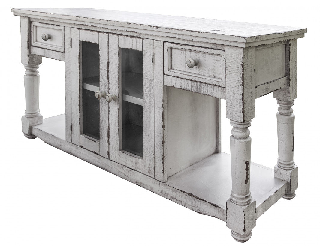 Stonegate White sofa table / Sideboard / Media Console — Crafters and ...