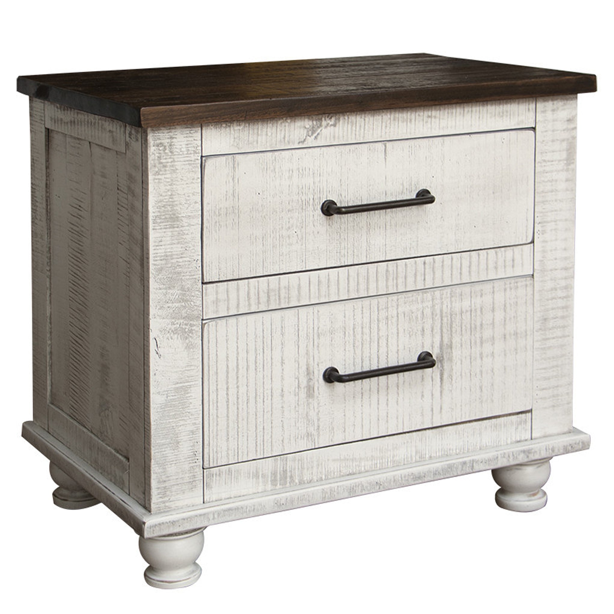 Avalon Rustic Farmhouse Nightstand White — Crafters and Weavers
