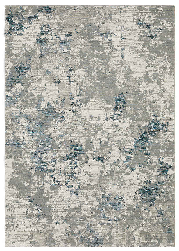 Fusion Contemporary Rug - Gray / Denim Blue / Beige — Crafters and Weavers