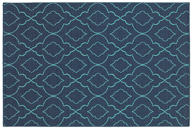 Sandstorm Meridian Rug - Navy / Sky blue — Crafters and Weavers