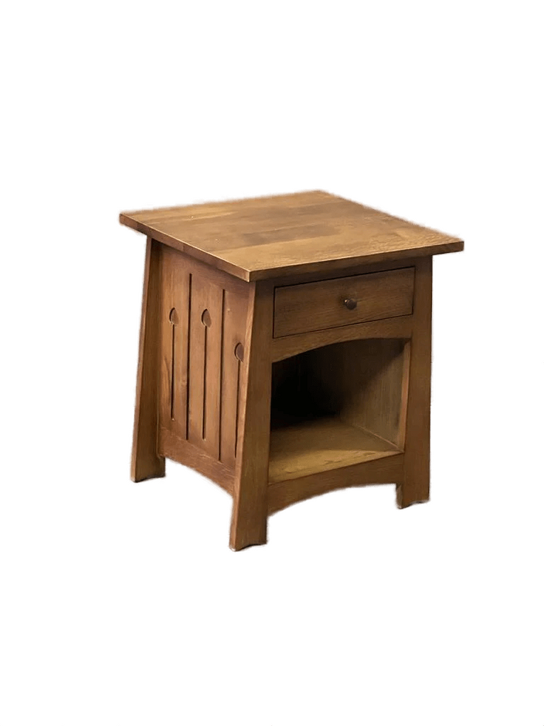 Mission Style Solid Oak 1 Drawer Keyhole Nightstand / End Table ...