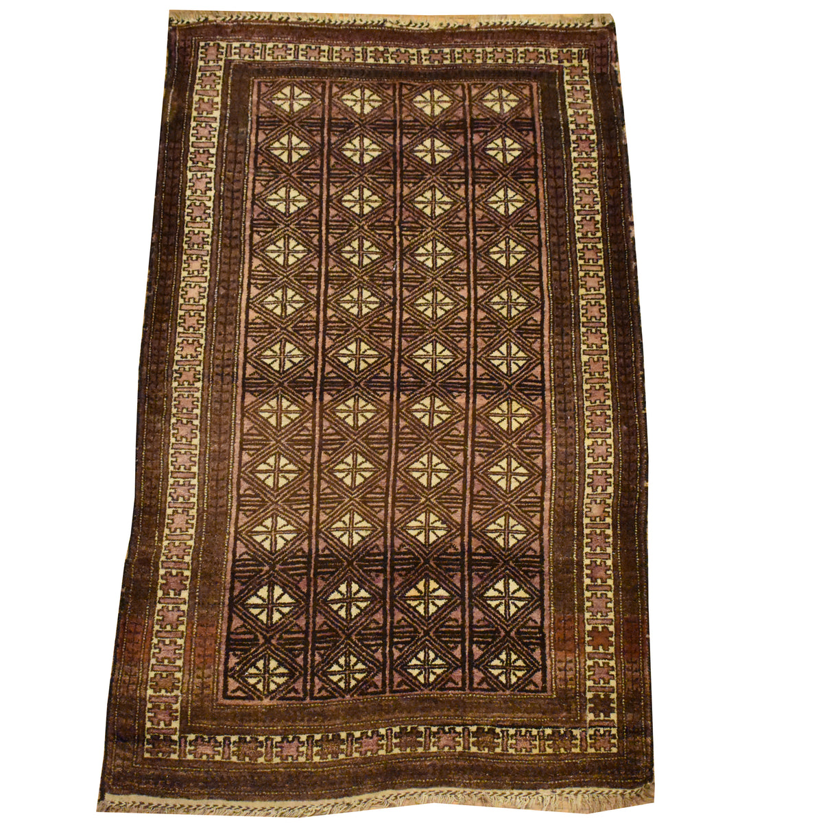 Tribal Afghan Oriental Rug 4'2" x 7'3" — Crafters and Weavers